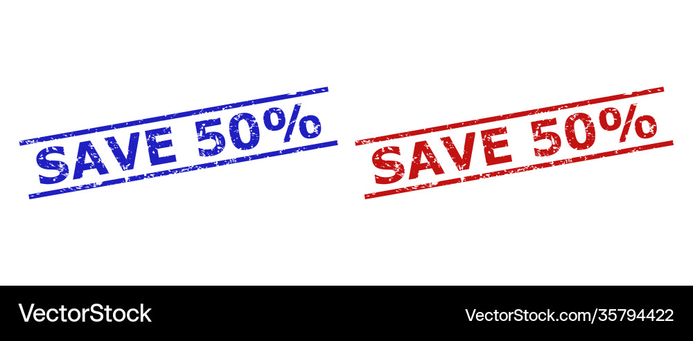 Save 50 percent watermarks with unclean style Vector Image