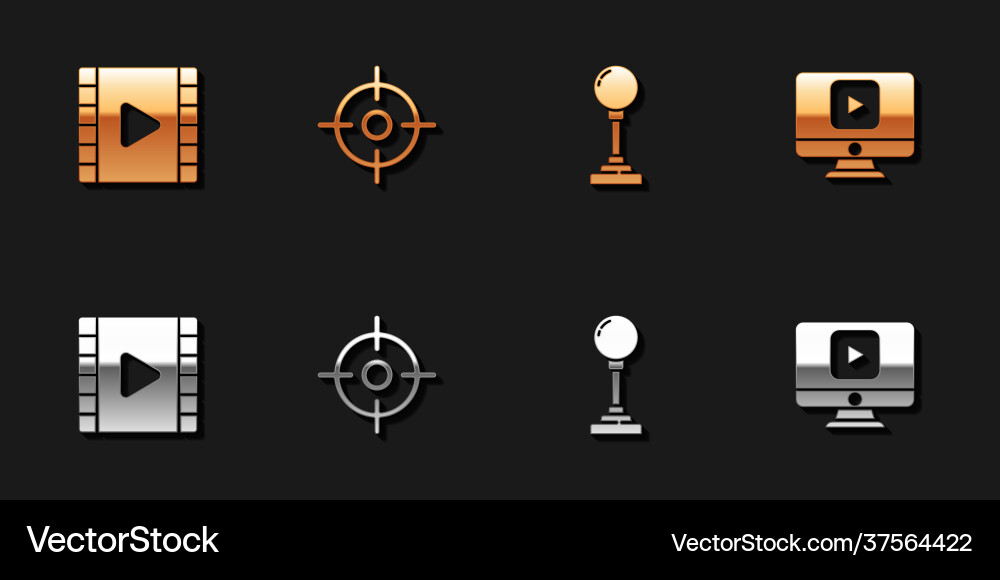 Set play video target sport joystick for arcade Vector Image