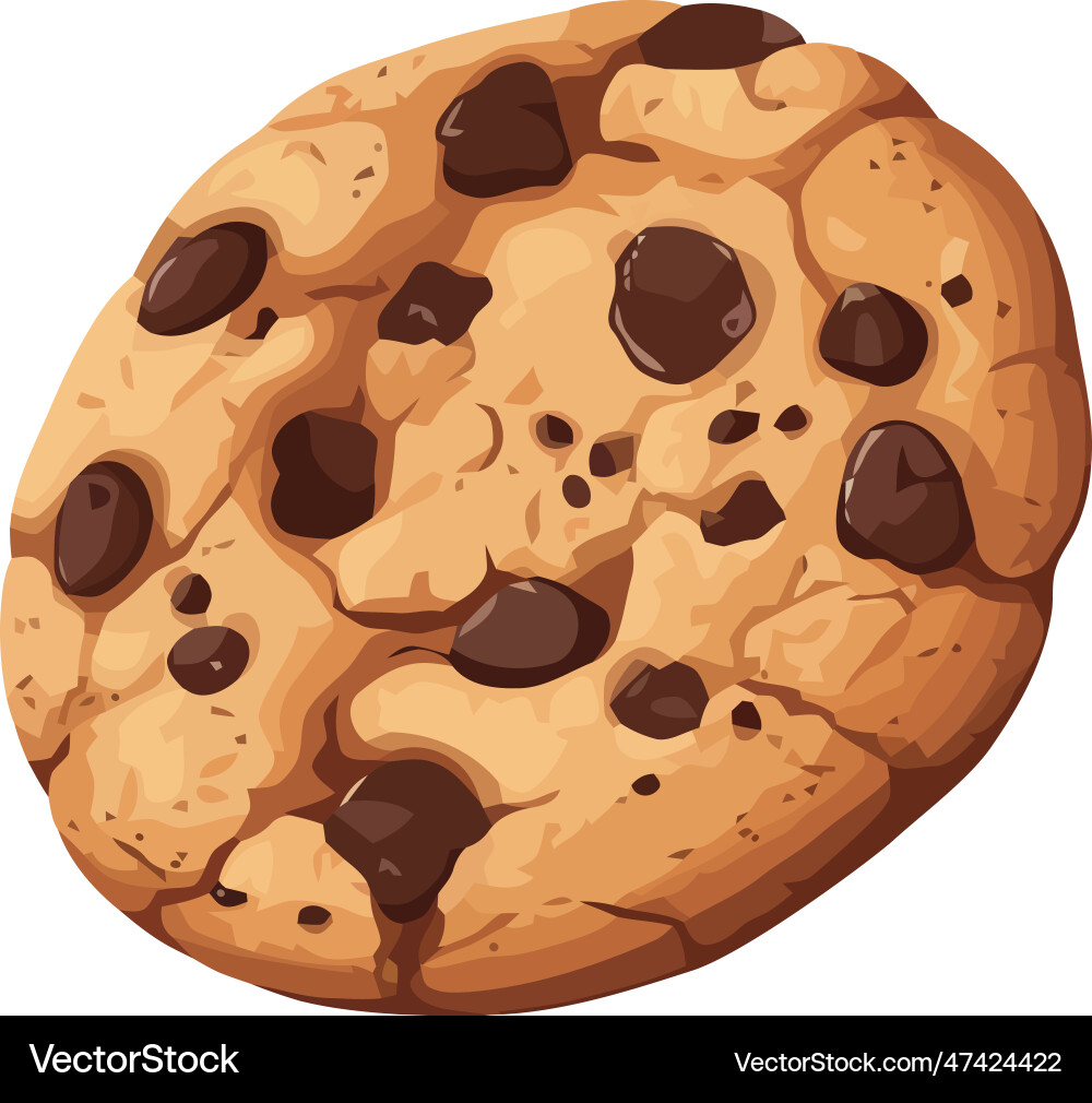 Sweet cookie baked with chocolate Royalty Free Vector Image