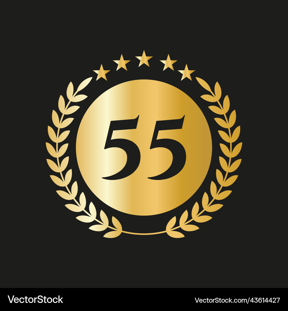 55th years anniversary celebration icon logo Vector Image