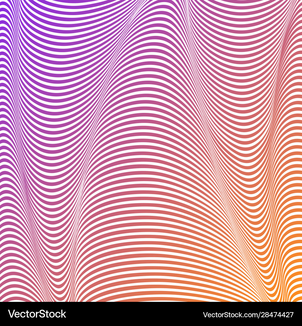 Abstract acid color wavy background optical art Vector Image