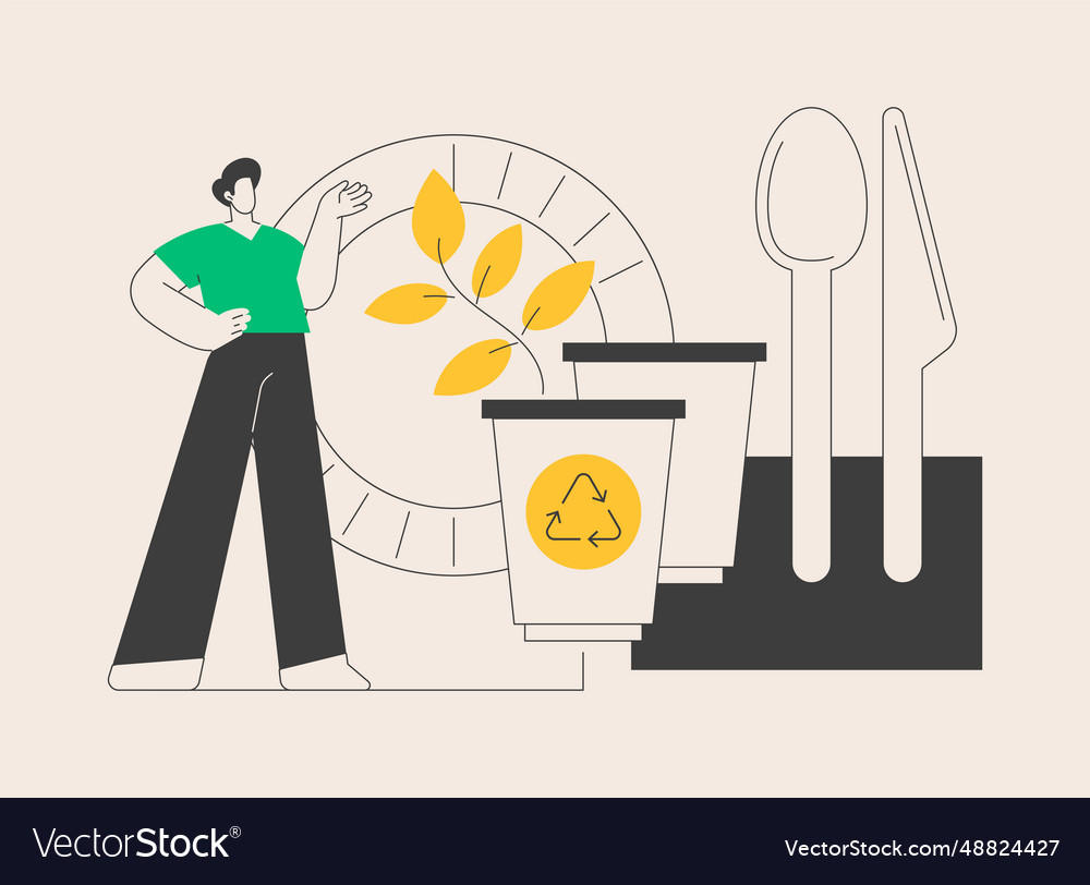 Biodegradable disposable tableware abstract Vector Image