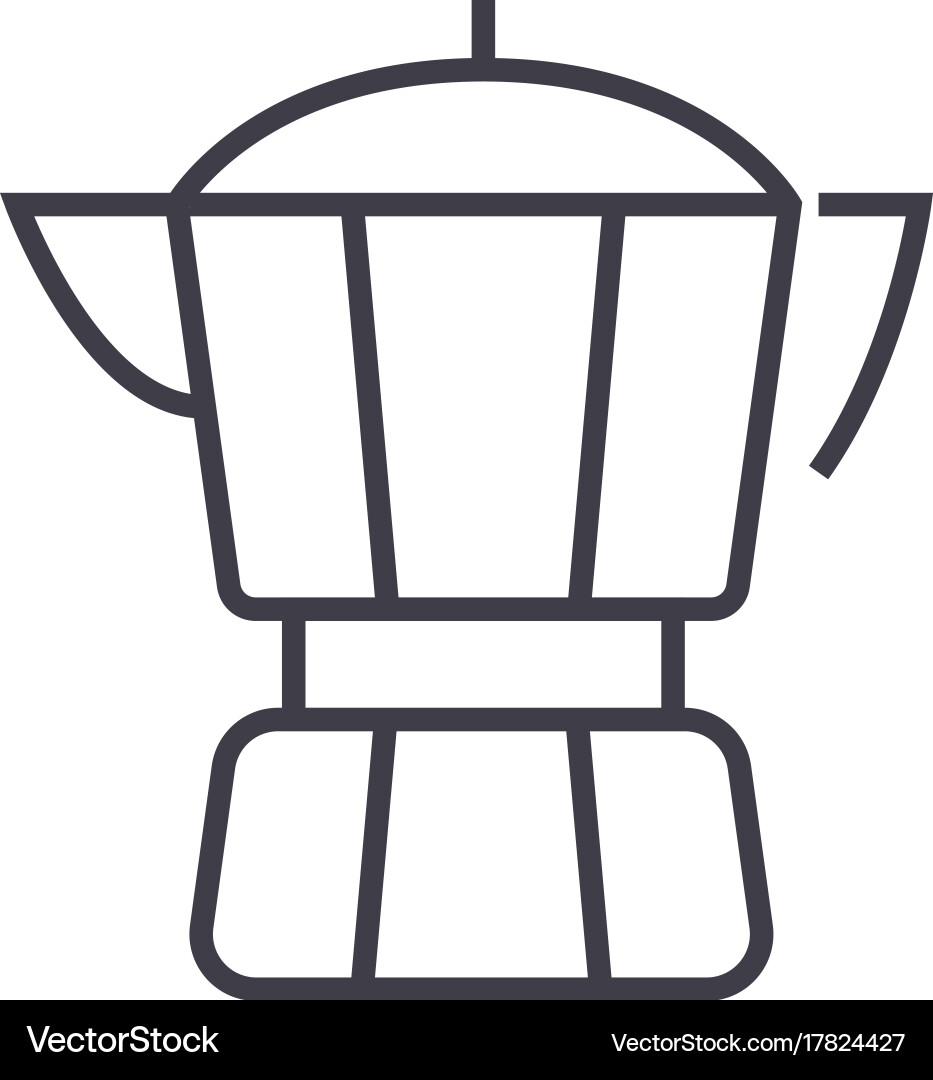 Coffee maker line icon sign Royalty Free Vector Image