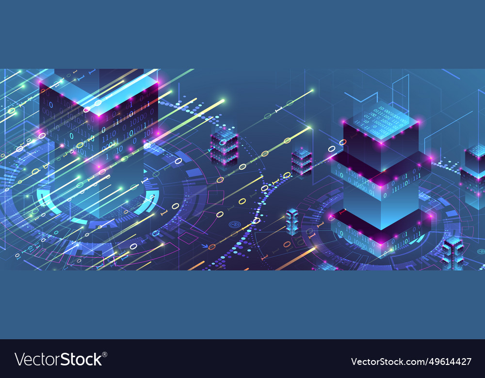 Data visualization concept 3d isometric hand Vector Image