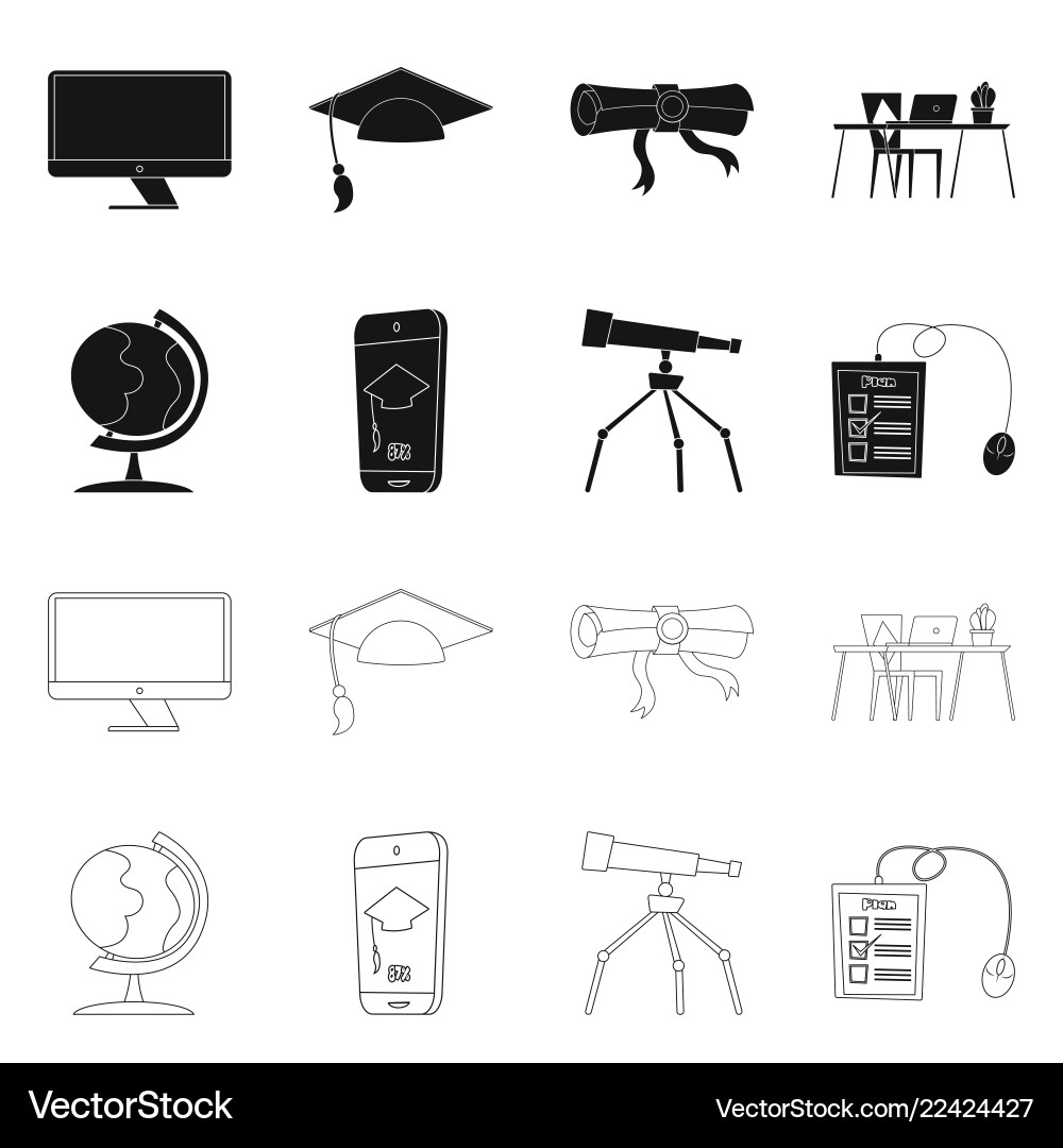 Design of education and learning sign Royalty Free Vector