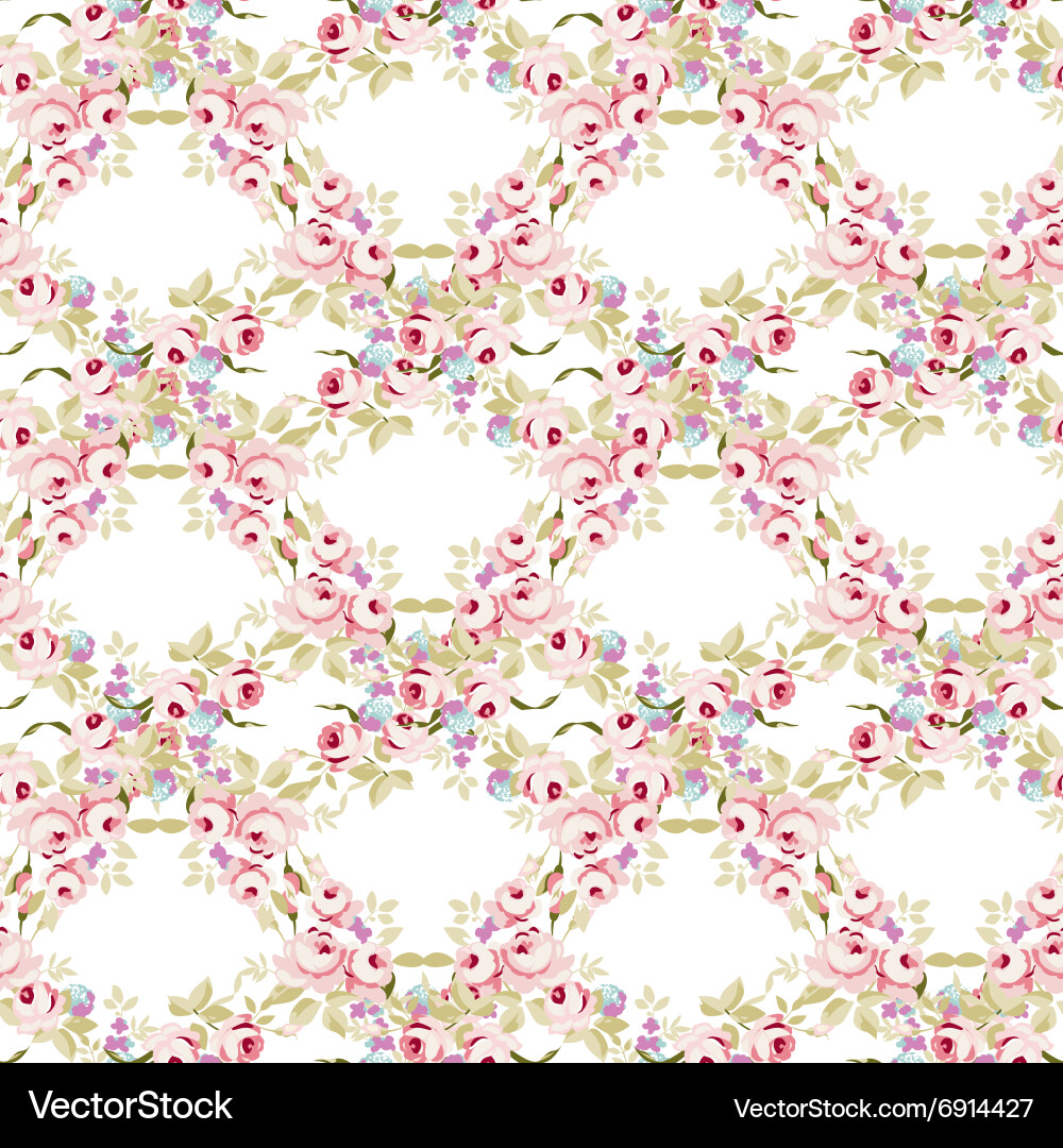Floral pattern with little pink roses Royalty Free Vector