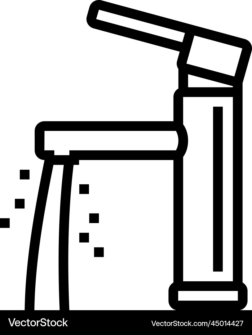 Flow faucet water line icon Royalty Free Vector Image