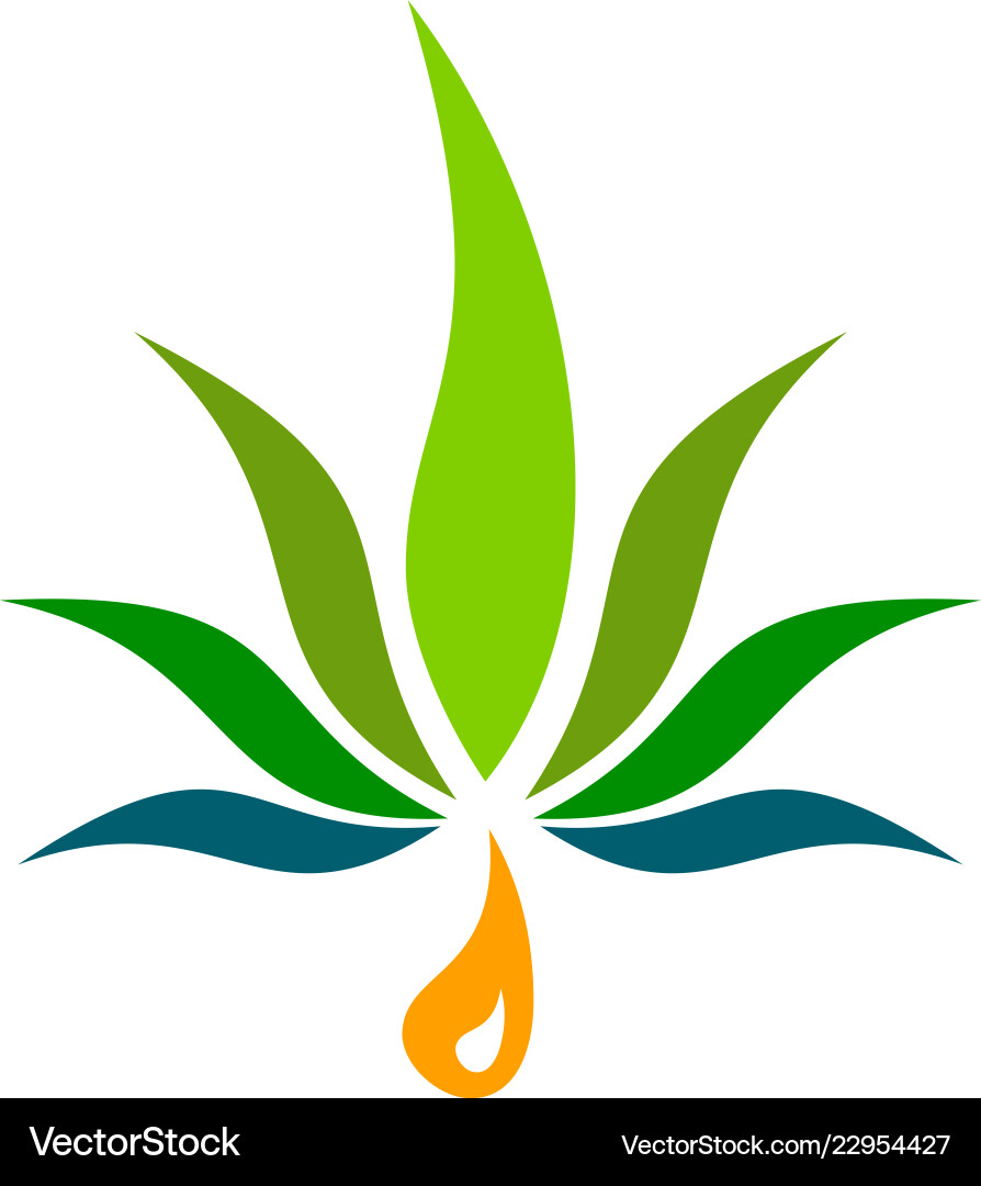 Herb green leaf extract oil logo Royalty Free Vector Image