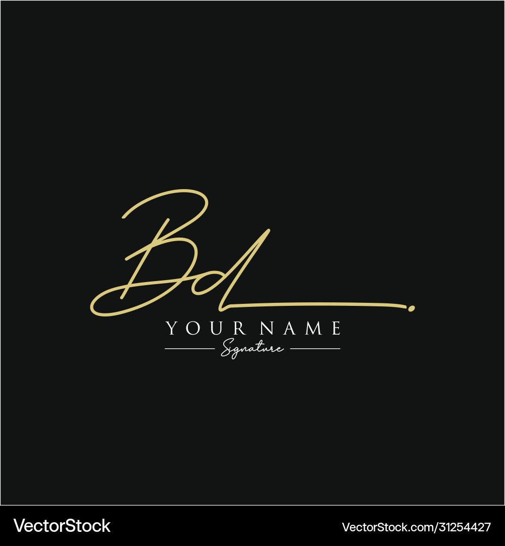 Letter bd signature logo template Royalty Free Vector Image