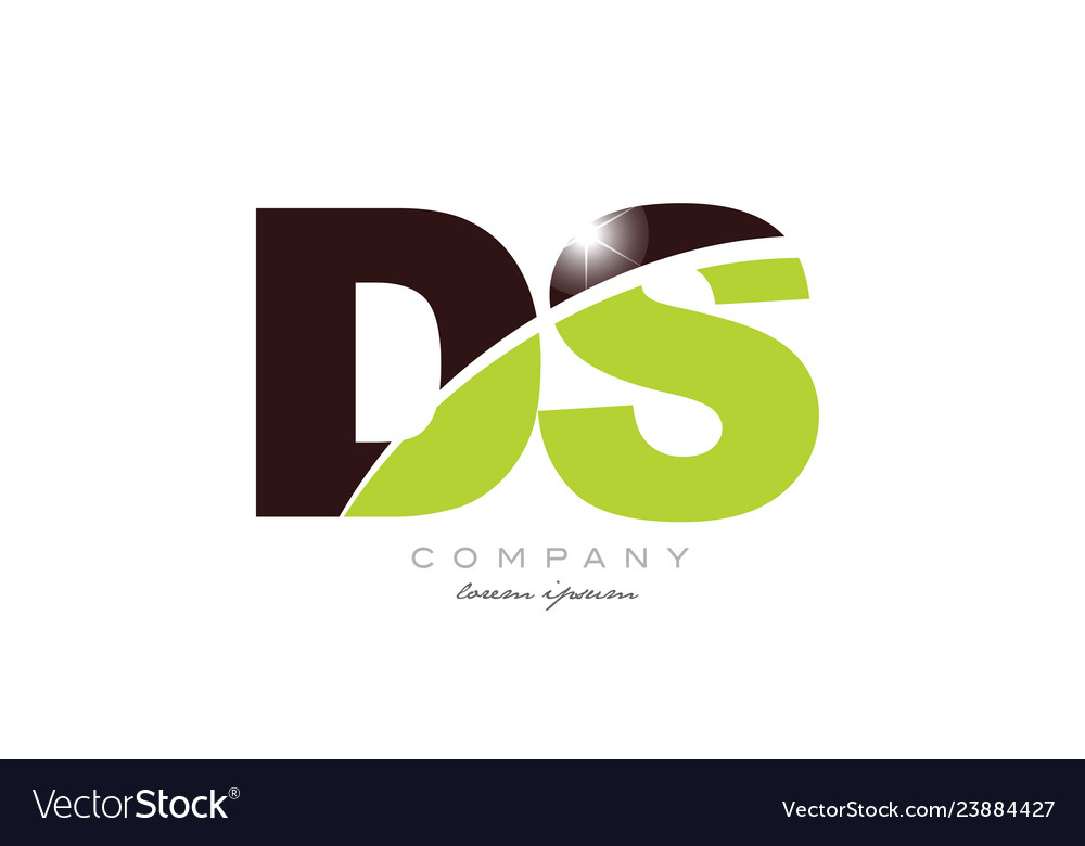 Letter ds d s alphabet combination in green Vector Image