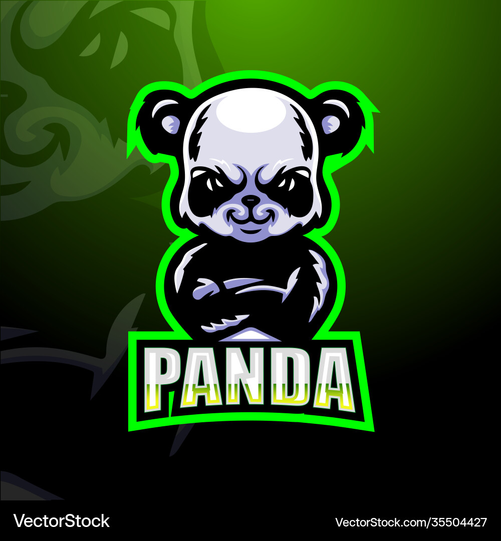Panda mascot esport logo de Royalty Free Vector Image