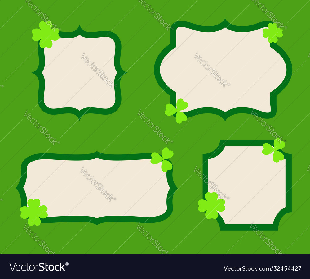 Saint patricks day frames set Royalty Free Vector Image