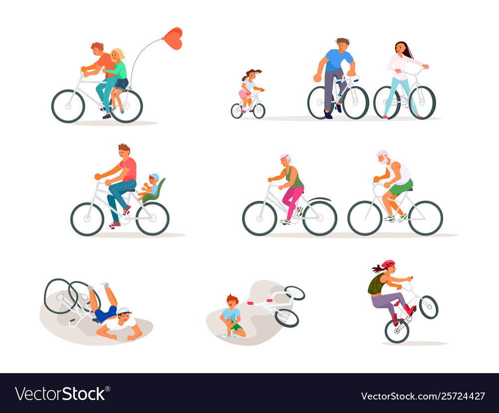 Set different cyclist Royalty Free Vector Image