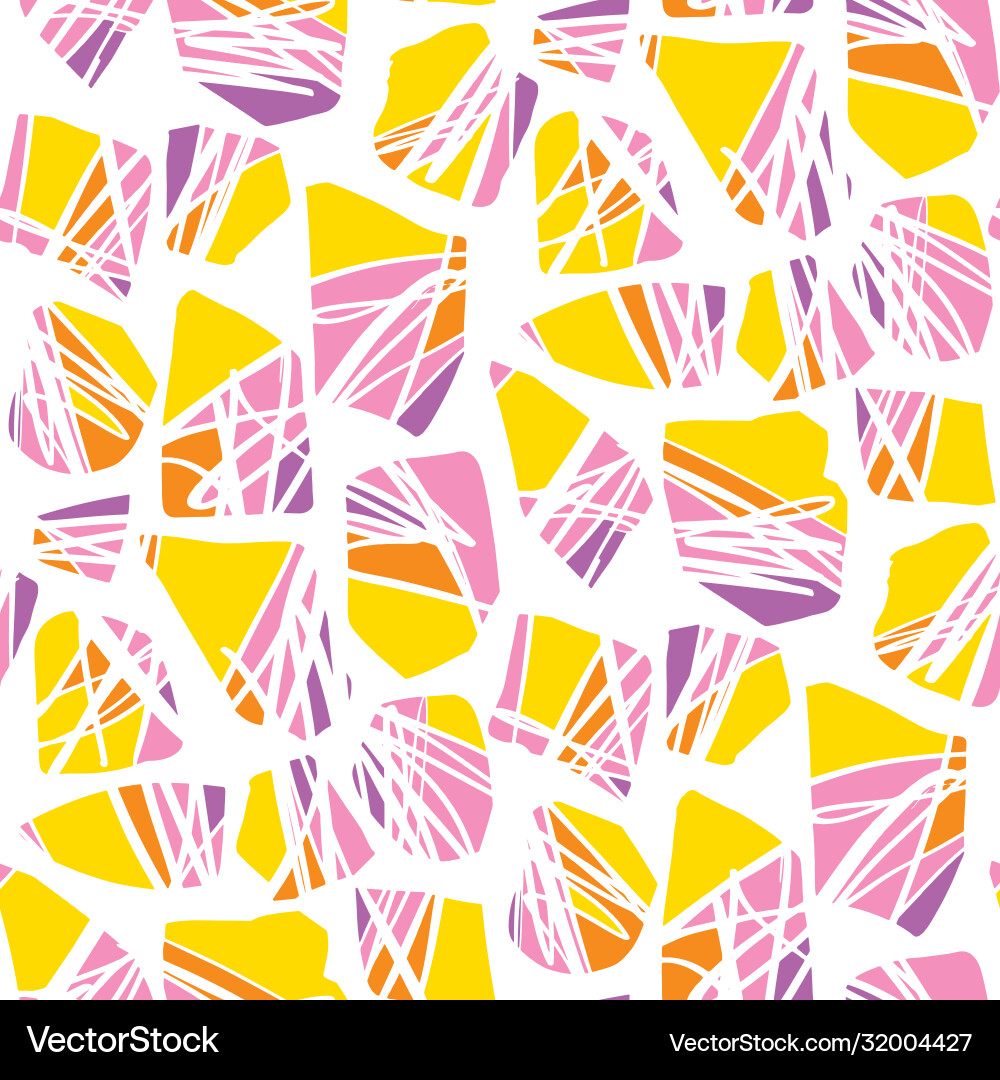 Shabby sketch mosaic stones geometric pattern Vector Image
