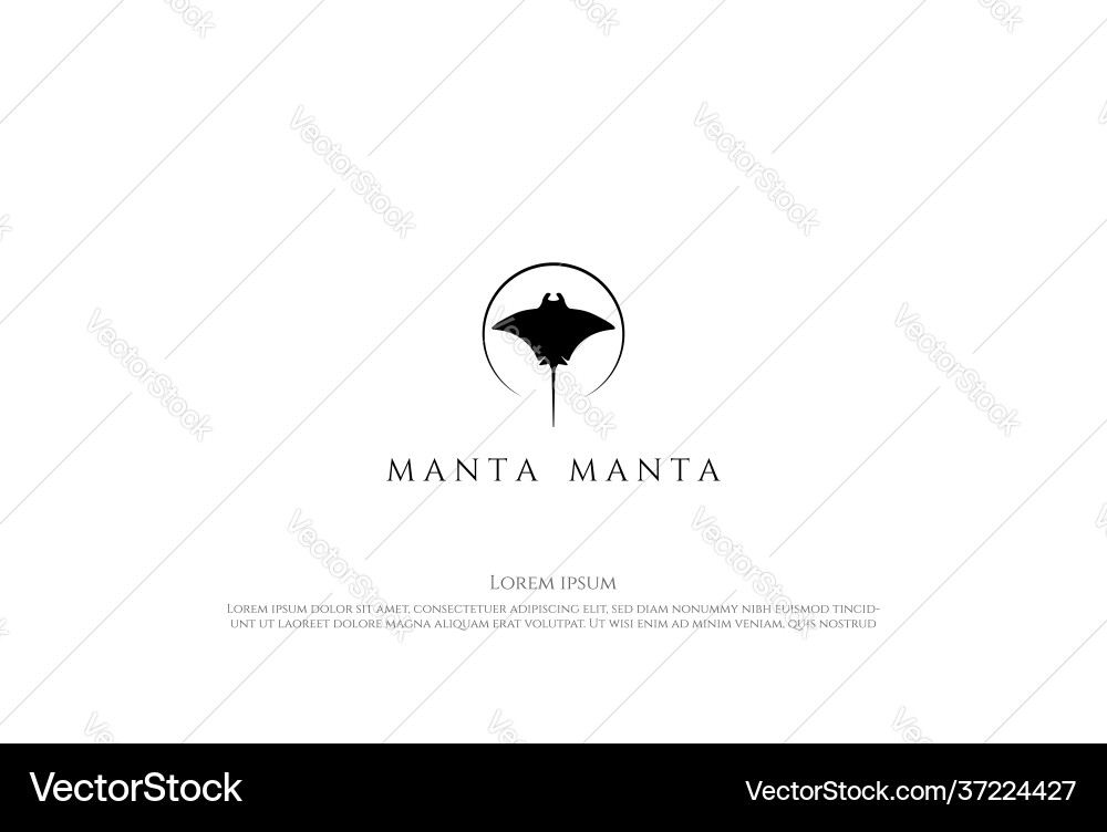 Simple minimalist manta ray or sting Royalty Free Vector