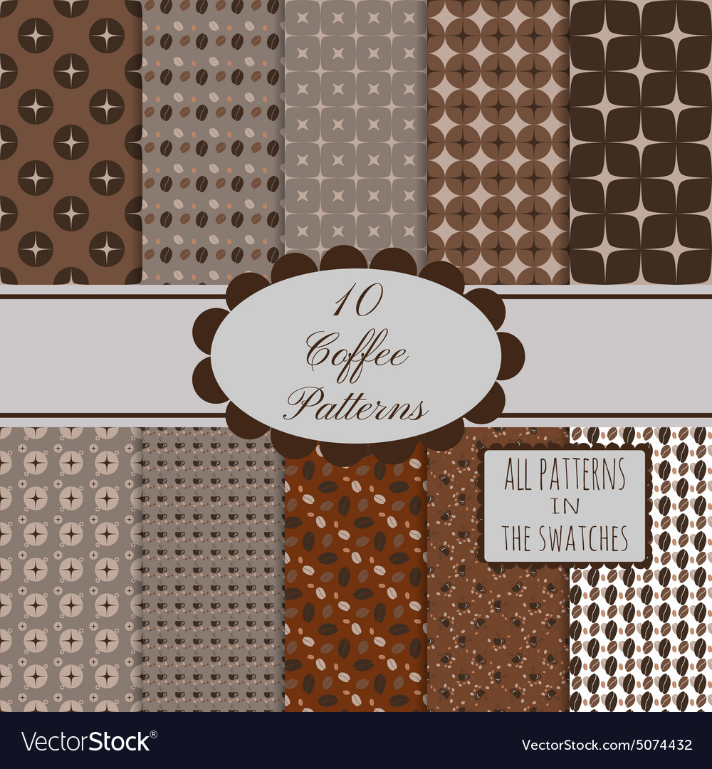 10 patterns set 8 Royalty Free Vector Image - VectorStock