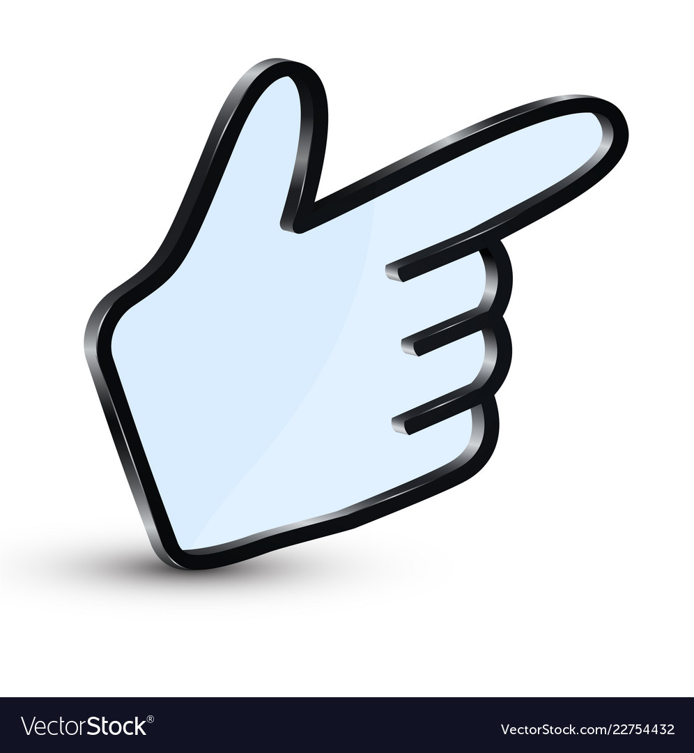 3d pointer in shape a hand Royalty Free Vector Image