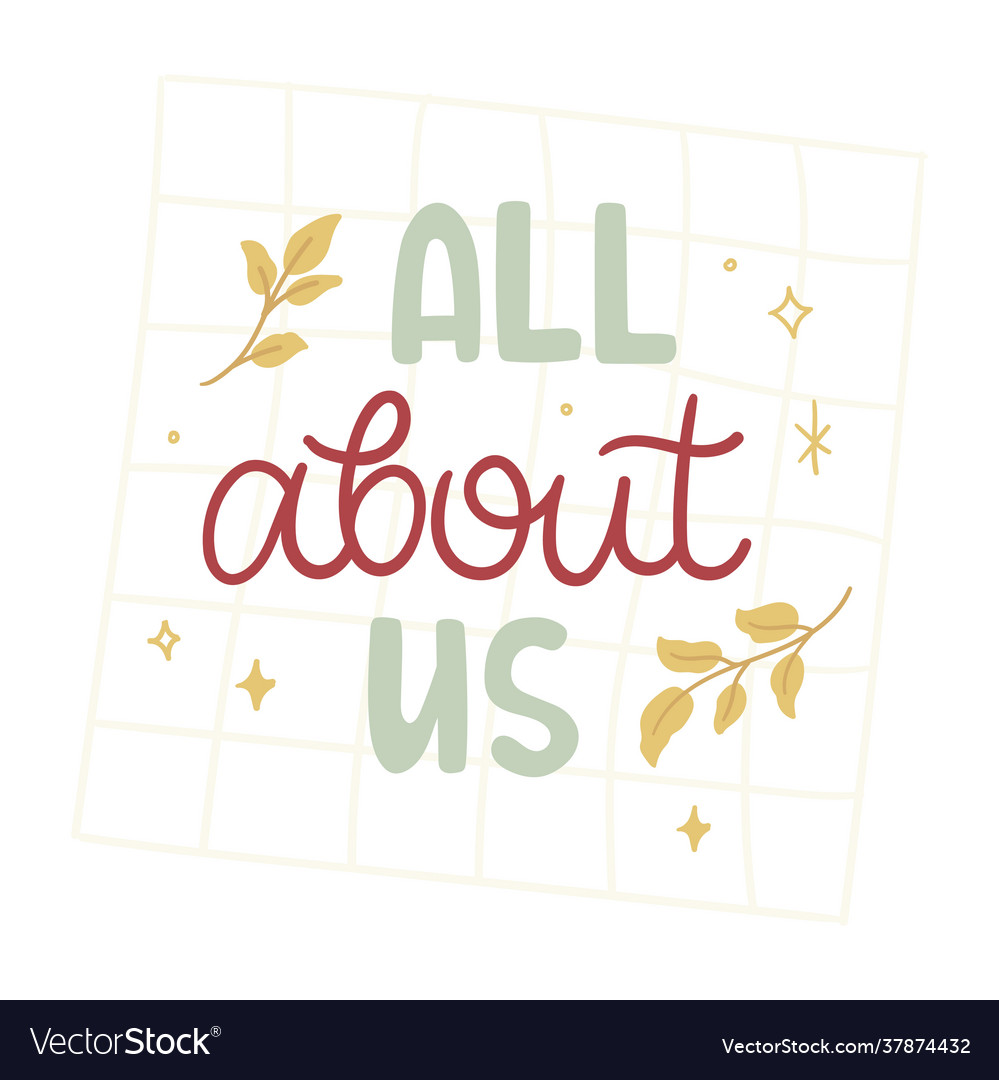 All about us Royalty Free Vector Image - VectorStock