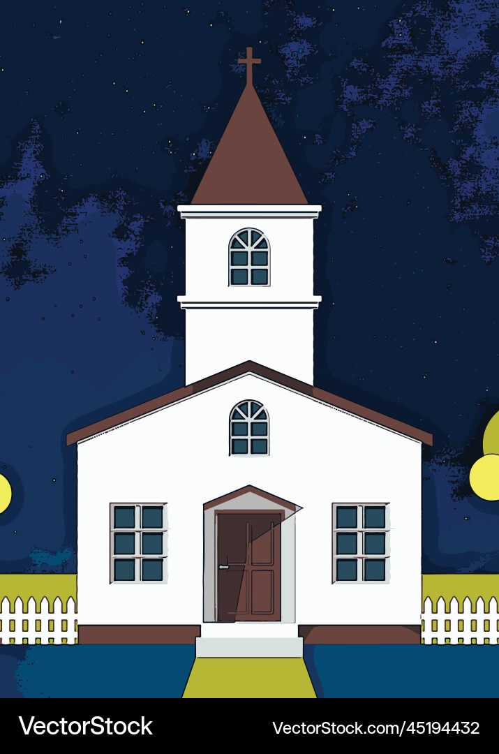 Church building cartoon poster image Royalty Free Vector