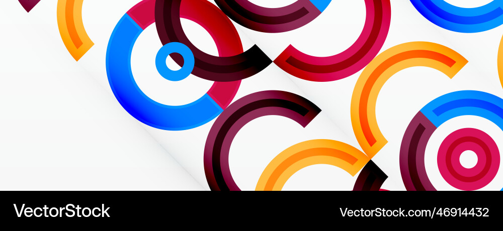 Colorful circle abstract background with vibrant Vector Image