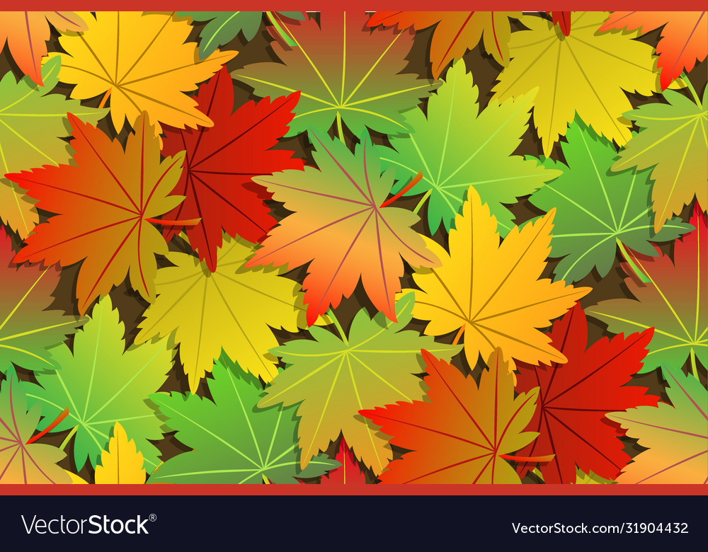 Colorful maple leaf pattern seamless set Vector Image