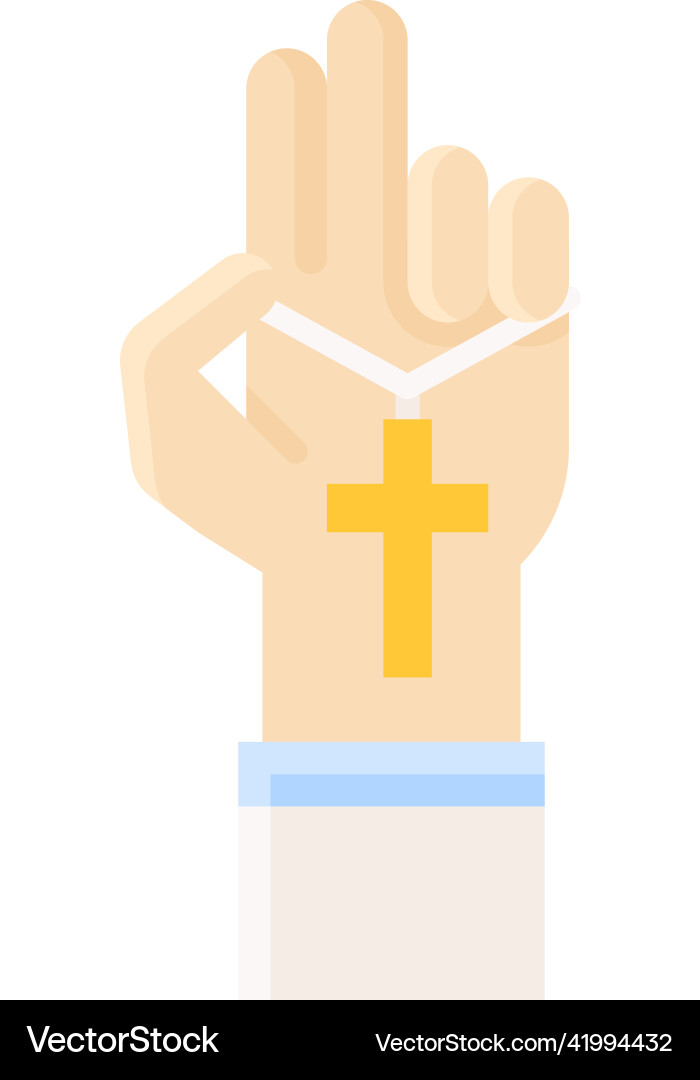 Cross in hand icon holy week related Royalty Free Vector