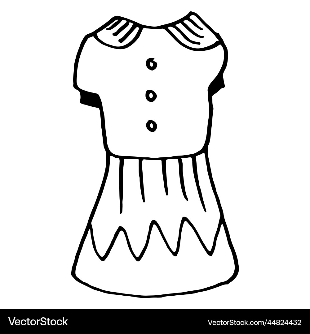 Doodle hand drawing with kid clothes Royalty Free Vector