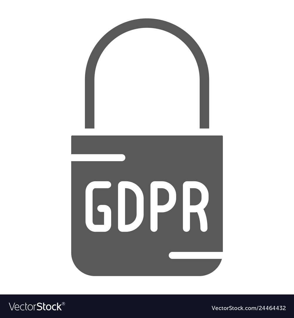 Gdpr lock glyph icon access and secure padlock Vector Image Gdpr lock glyph icon access and secure padlock Vector Image