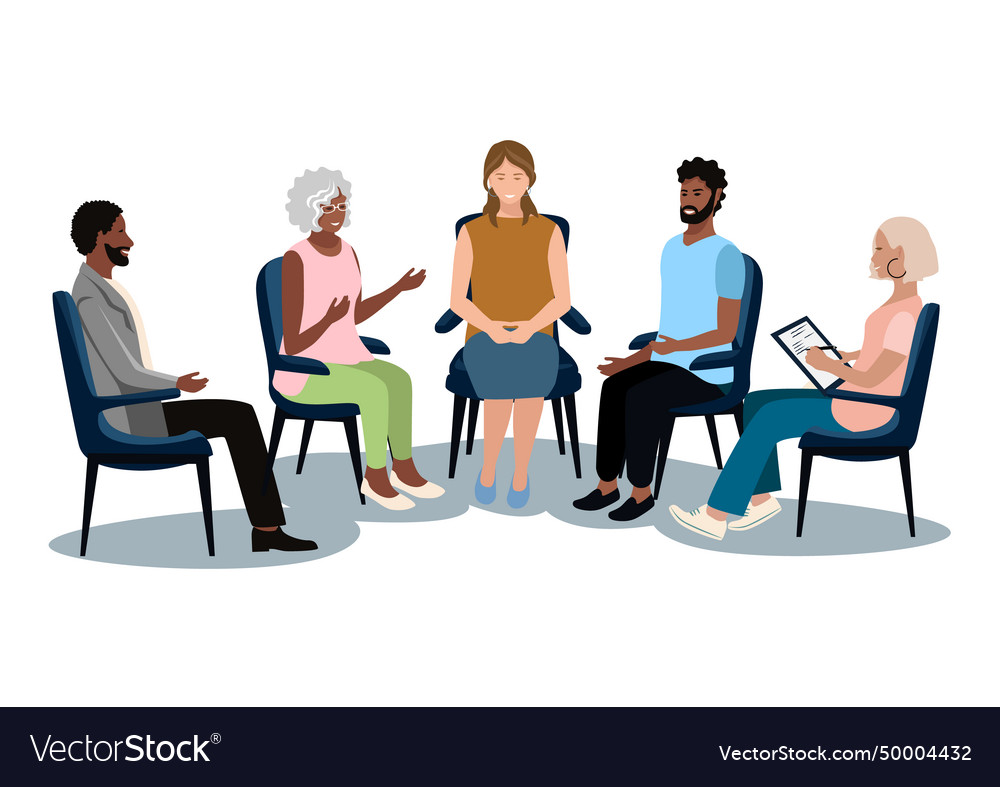Group therapy Royalty Free Vector Image - VectorStock