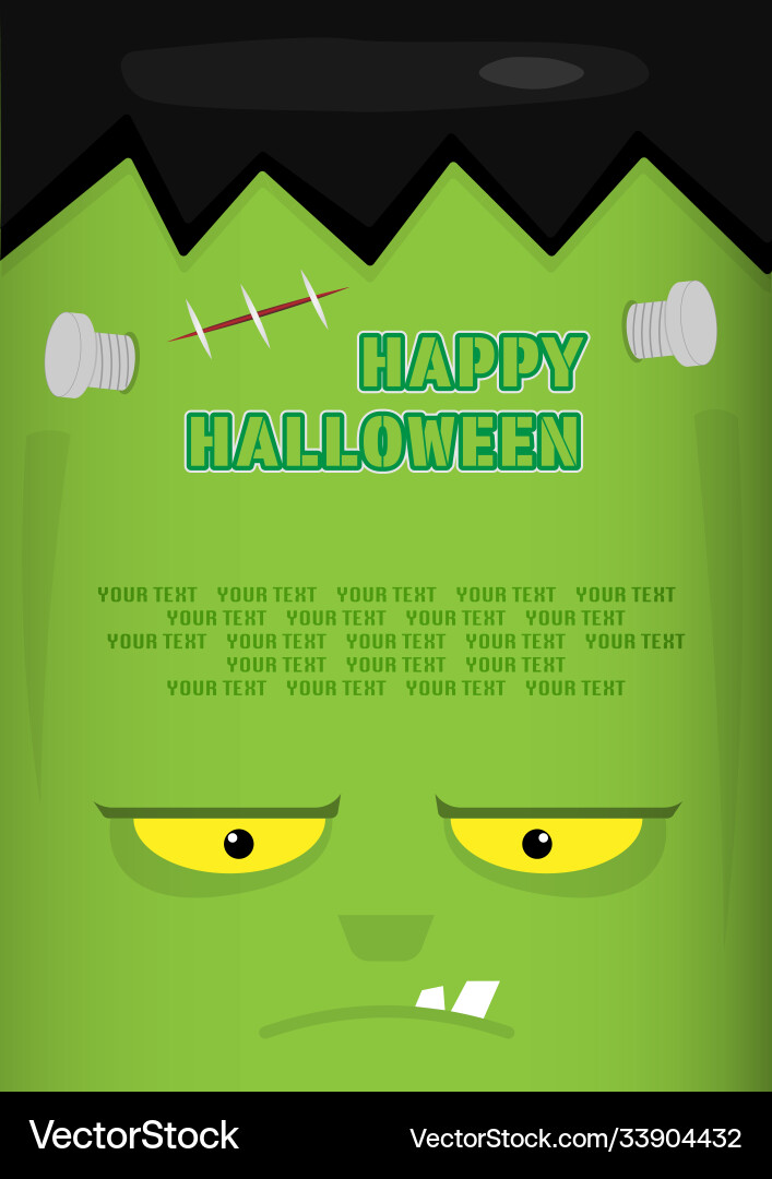 Halloween cartoon face frankensteins Royalty Free Vector