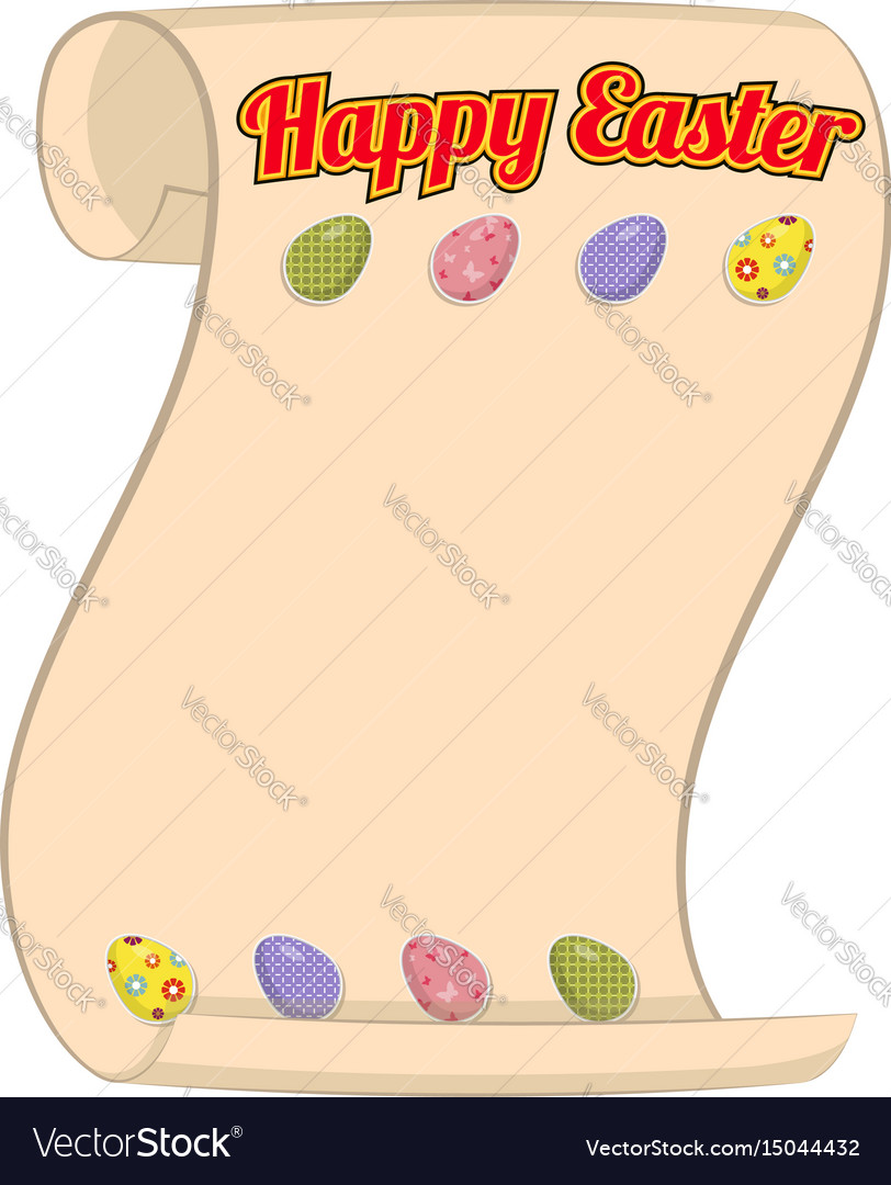 Happy easter congratulatory scroll Royalty Free Vector Image
