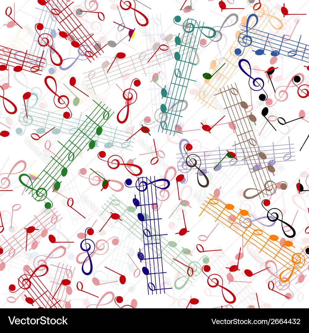 Music notation repeating pattern on a white Vector Image