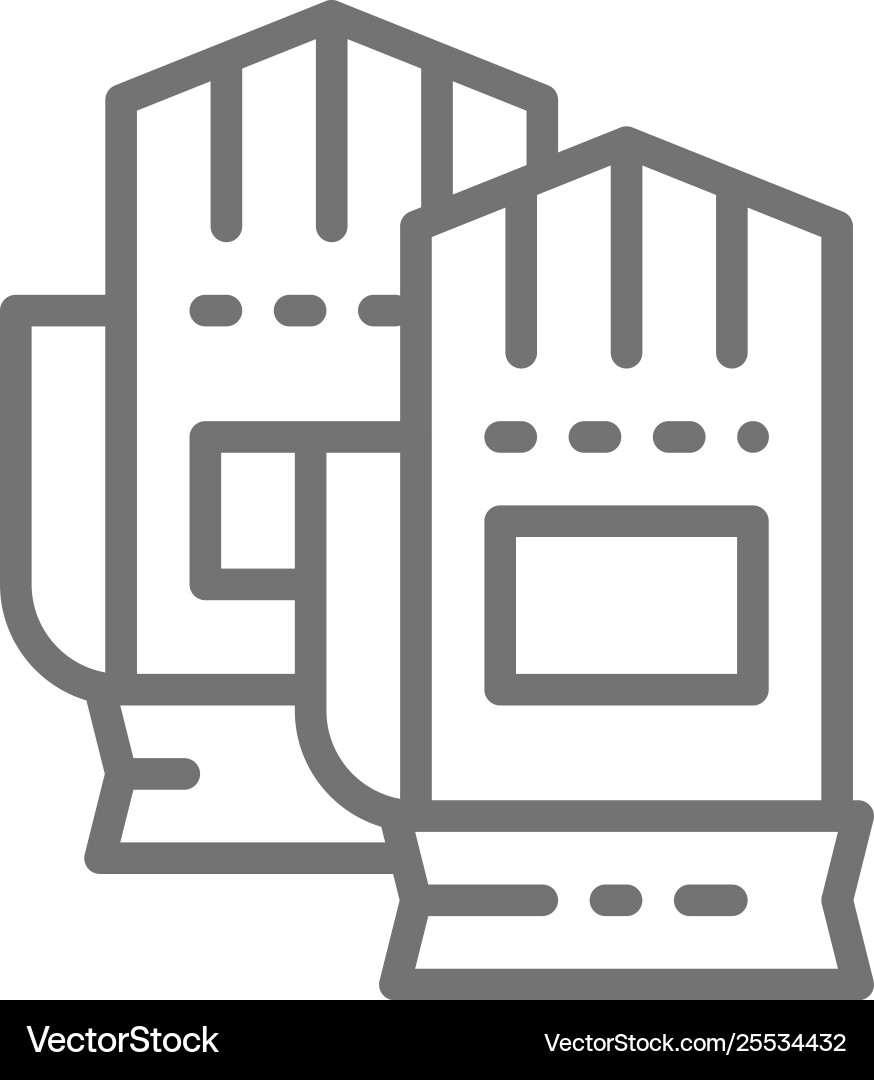 Safety gloves hand protection line icon Royalty Free Vector