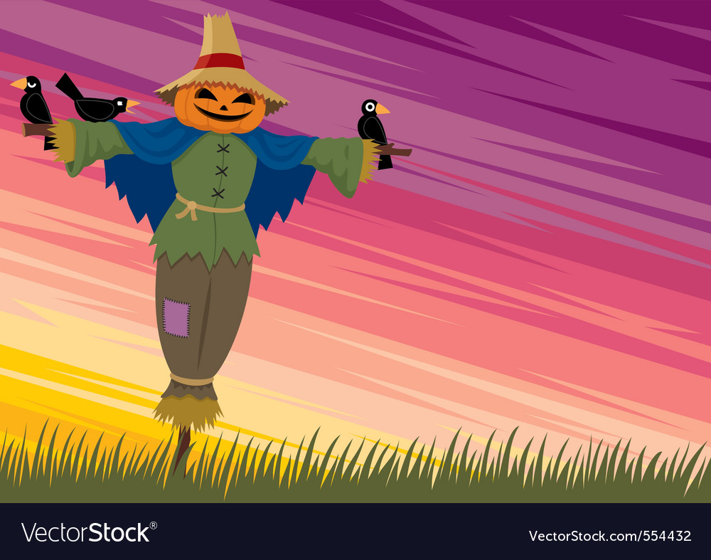 Scarecrow background 2 Royalty Free Vector Image