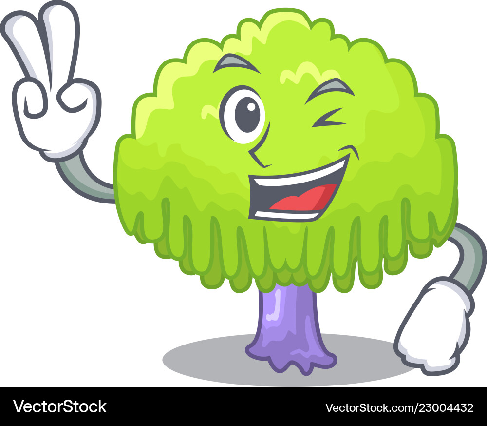 Two finger drawing of willow tree shape cartoon Vector Image