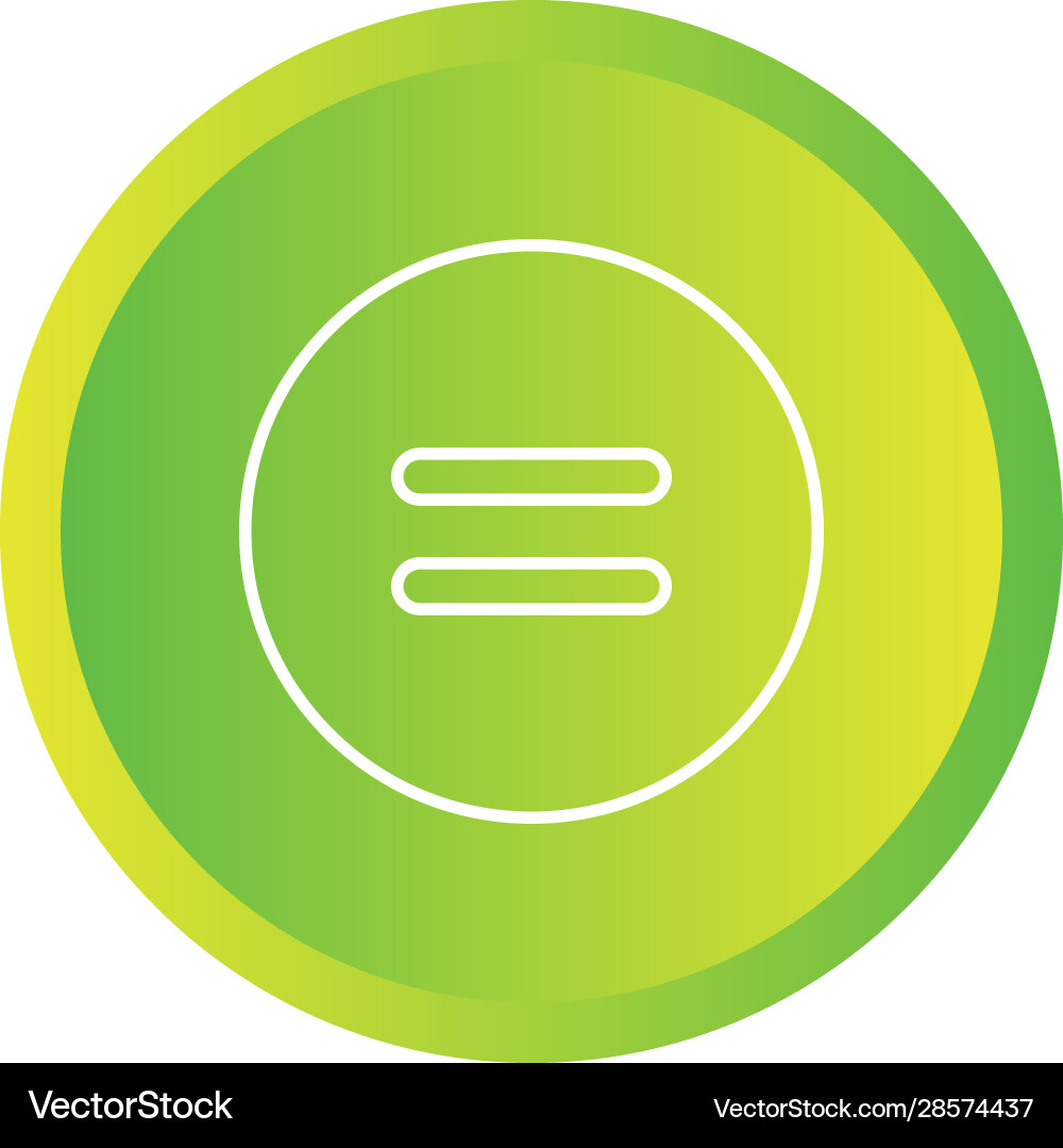 Beautiful equal to symbol line icon Royalty Free Vector