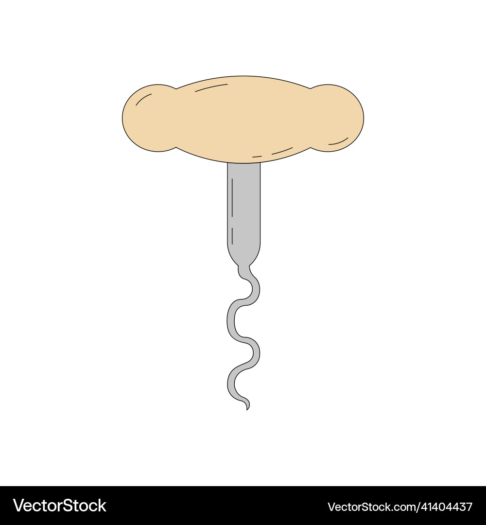 Cartoon of classic corkscrew Royalty Free Vector Image