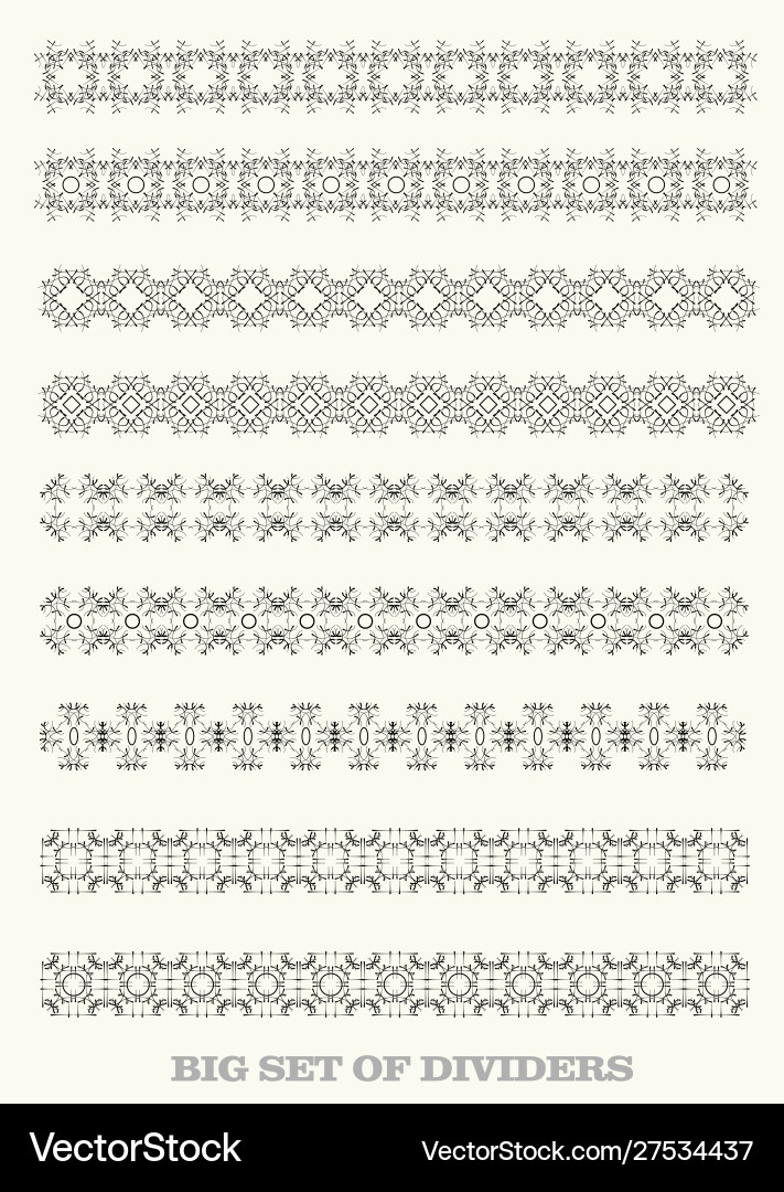 Collection ornamental rule lines in different Vector Image