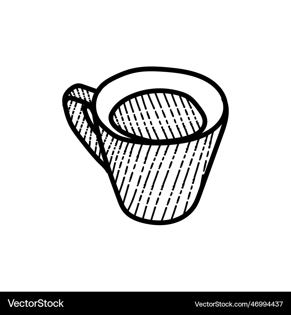 Drink coffe glass mug line art design Royalty Free Vector