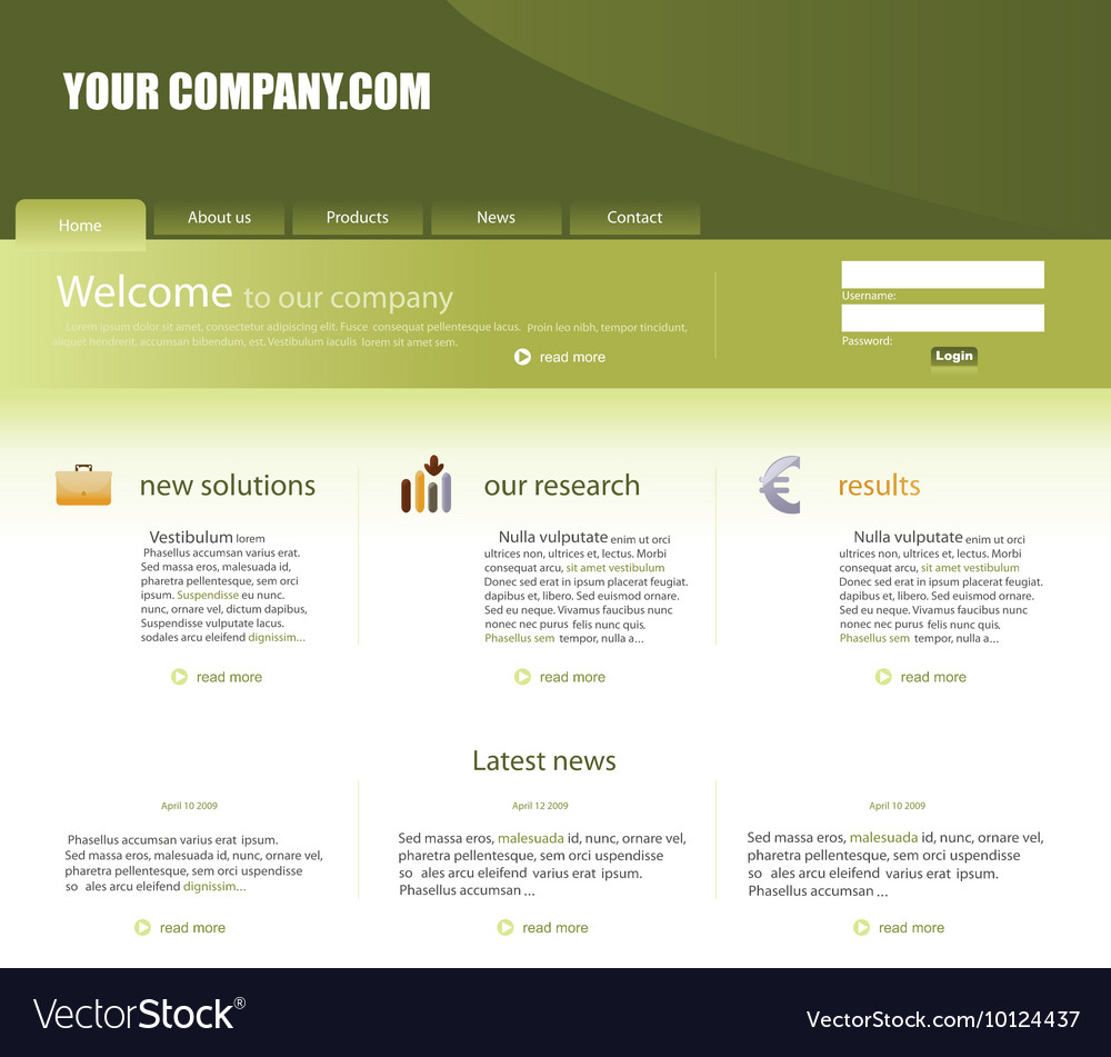 Editable website template Royalty Free Vector Image