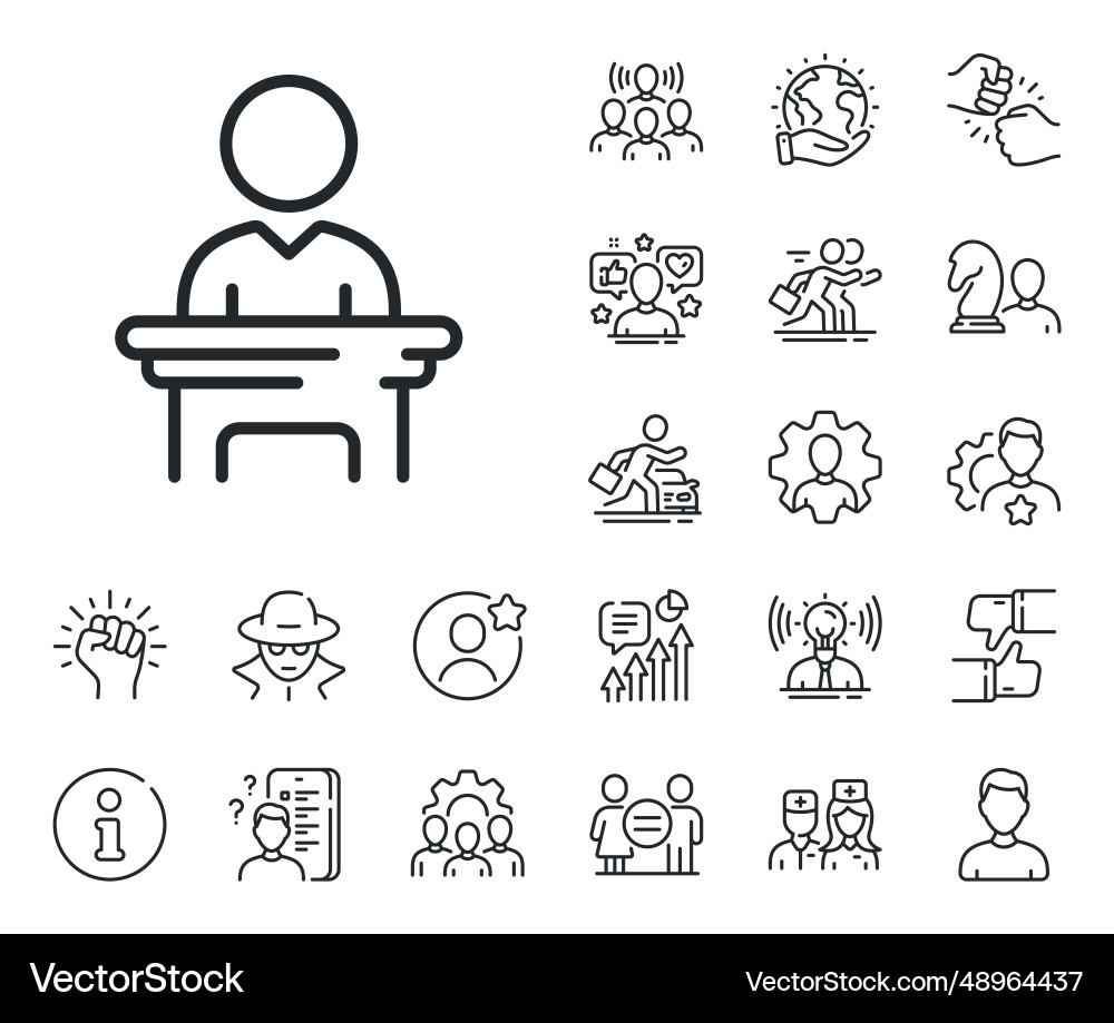 Election candidate line icon public voting sign Vector Image