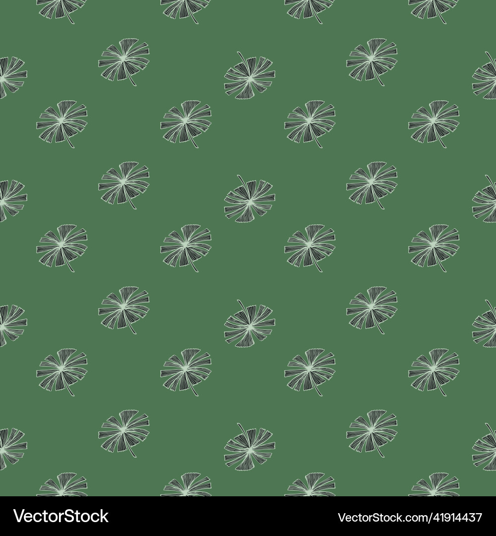 Fan palm leaves seamless pattern on vintage Vector Image