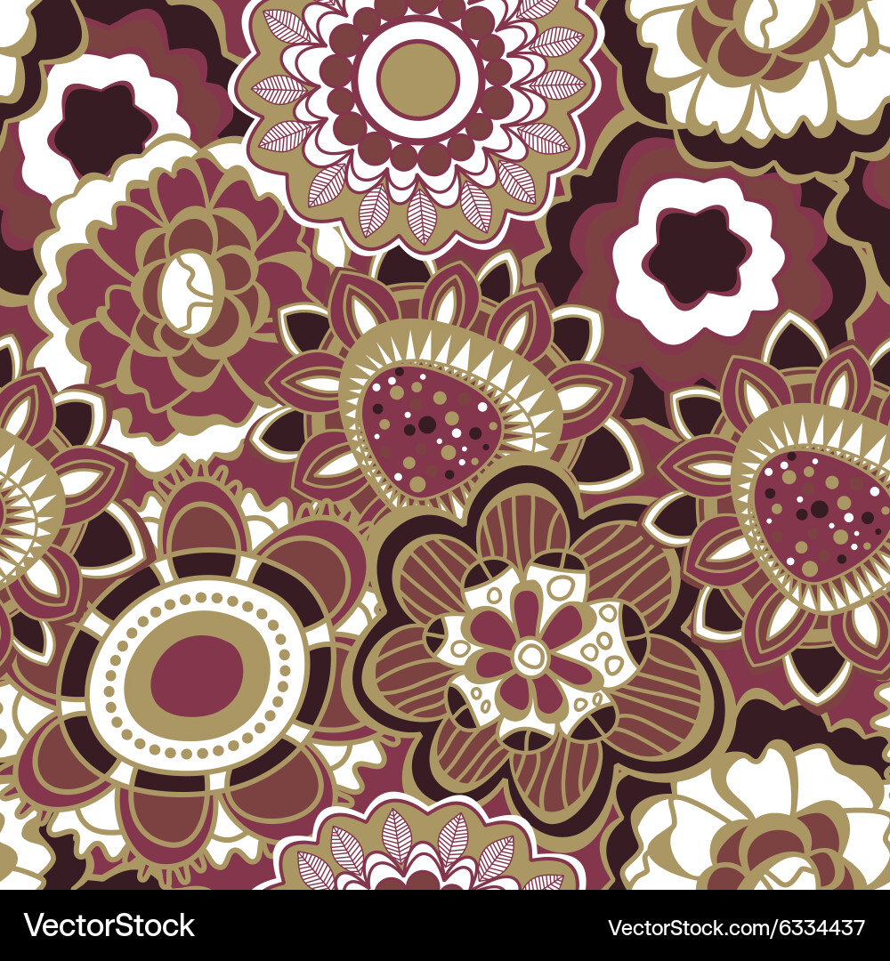 Floral seamless pattern in trendy marsala colors Vector Image