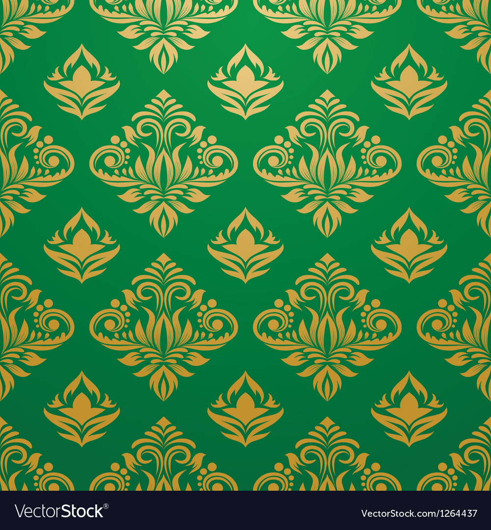 Gold-green-pattern Royalty Free Vector Image - VectorStock