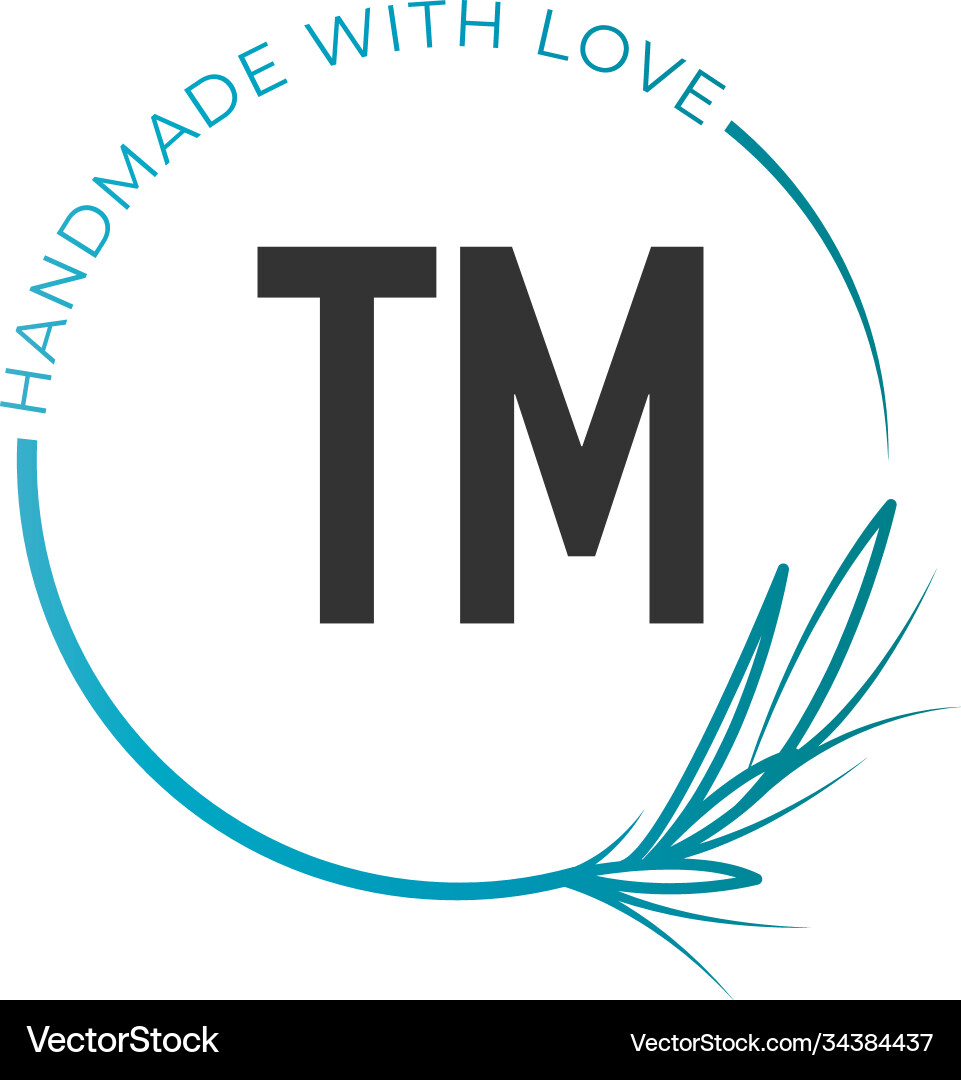 Initial letter tm floral feminine logo template Vector Image