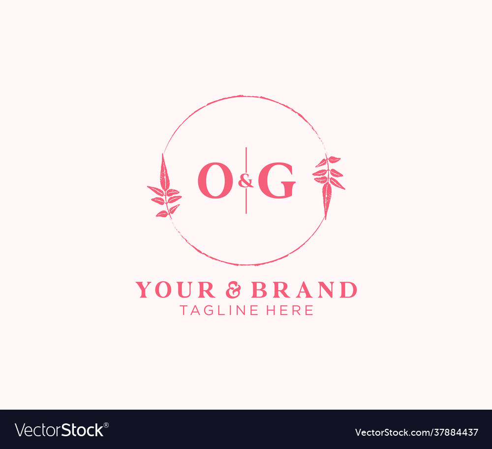 Initial og letters floral frames botanical Vector Image Initial og letters floral frames botanical Vector Image
