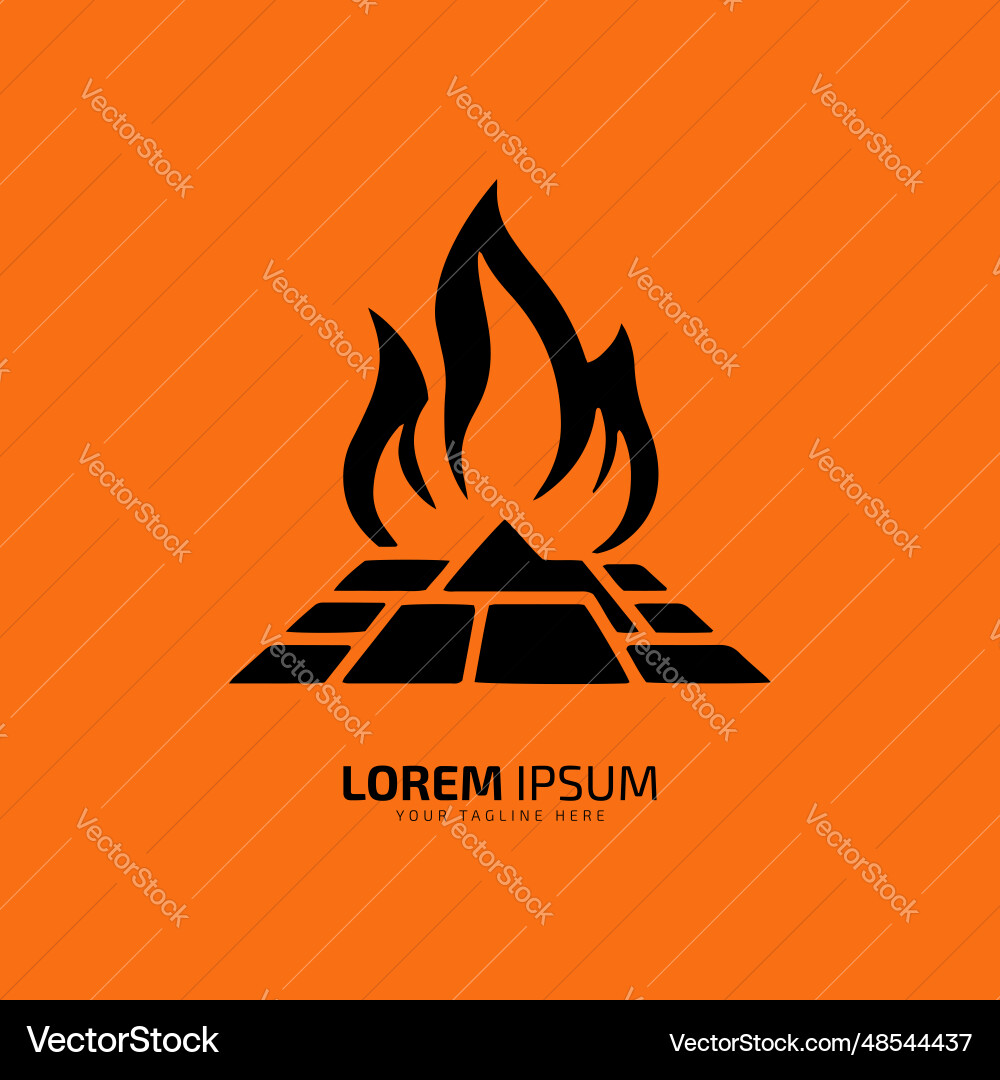 Minimal or abstract fire with wood logo icon Vector Image