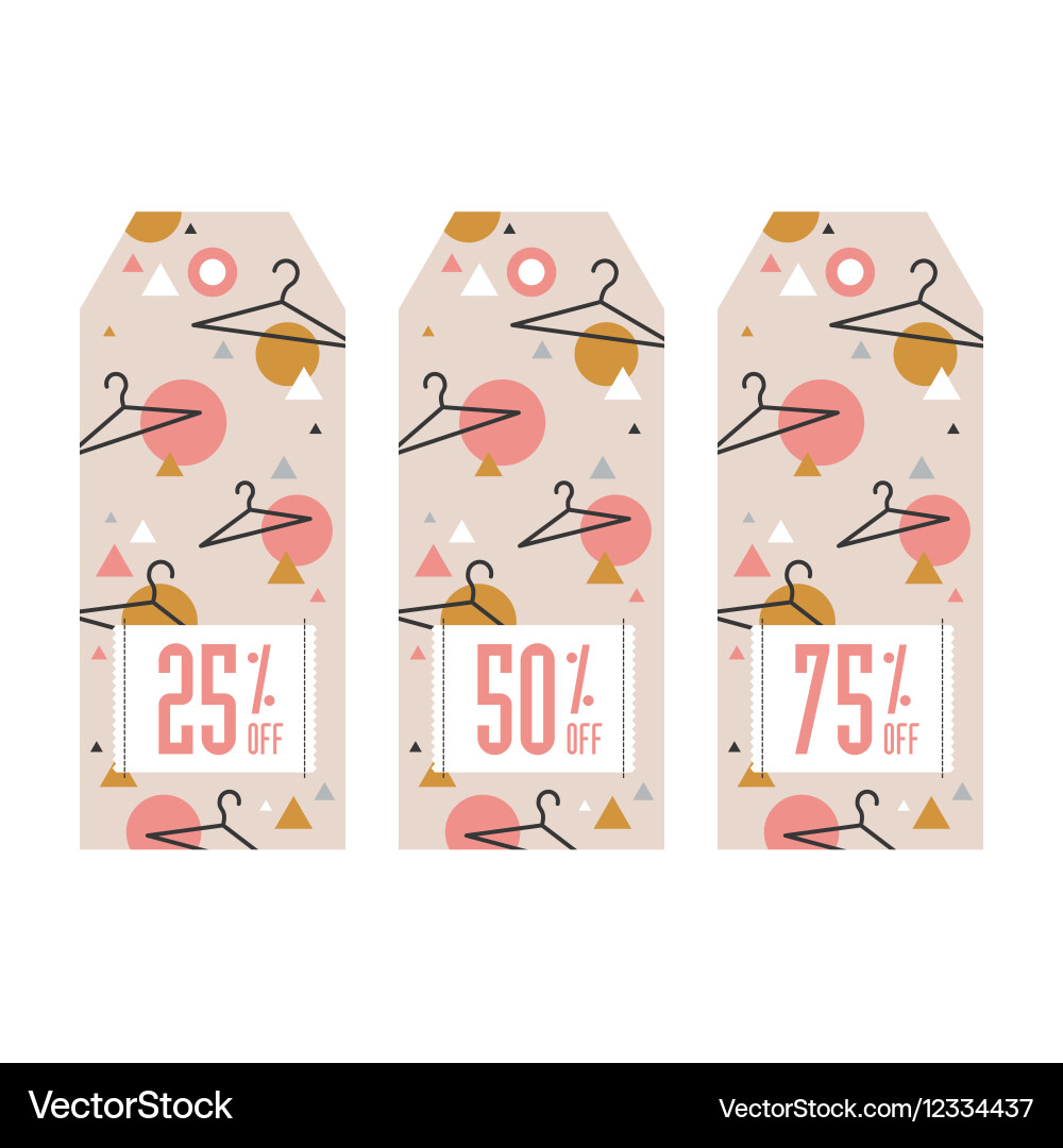 Set of sale tags different discount value Vector Image