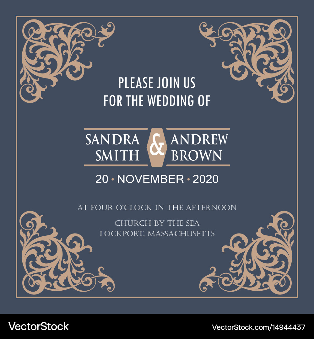 Wedding invitation or announcement card Royalty Free Vector
