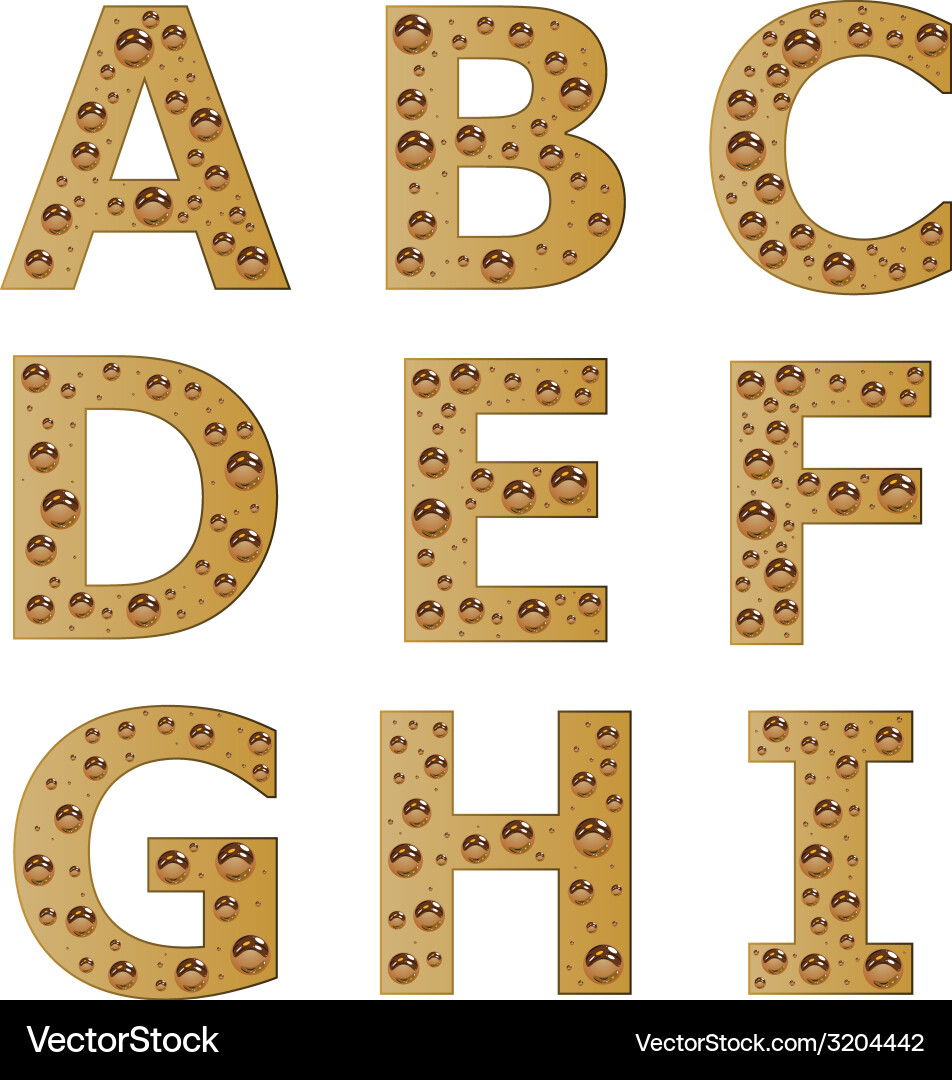 Bubble alphabet - part 1 Royalty Free Vector Image